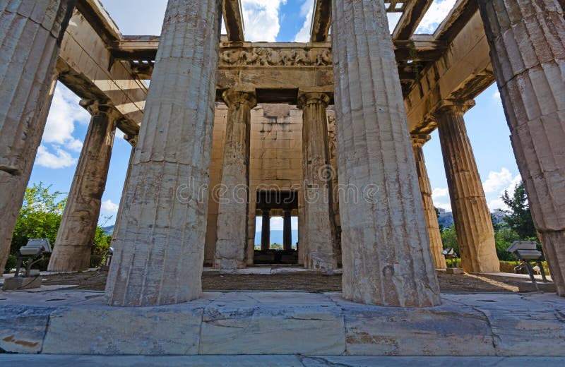 Temple of Hephaestus stock image. Image of column, building - 77825553