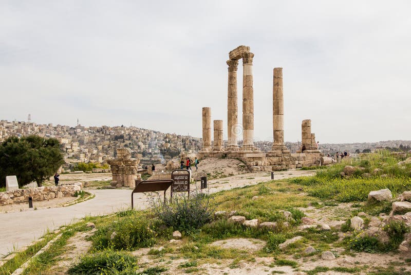 Stone Hercules Hand at the Antique Citadel in Amman, Jordan. Stock ...