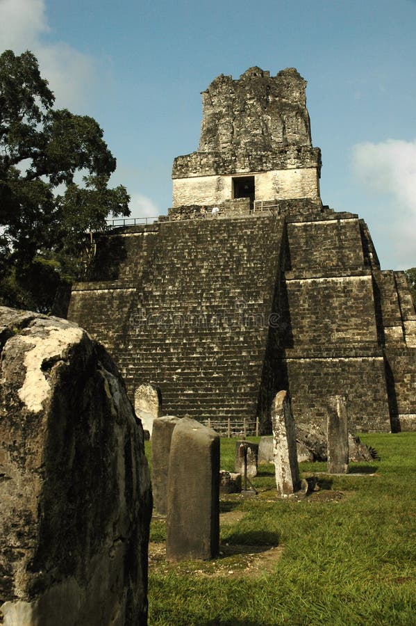 Maya Temple V in Tikal stock image. Image of classic - 34514279