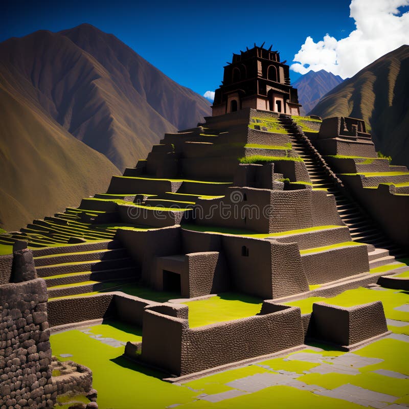 Temple of Incas, Generative AI Illustration Stock Illustration ...