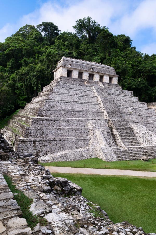 Temple of Inscriptions in Palenque Archaeological Site in Mexico Stock ...