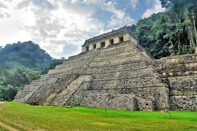 The Temple of the Inscriptions of Palenque, Mexico Stock Image - Image ...