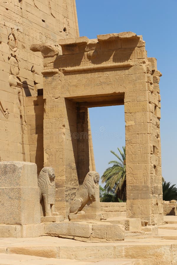 Temple of Isis in Aswan, Egypt Stock Image - Image of column, desert ...