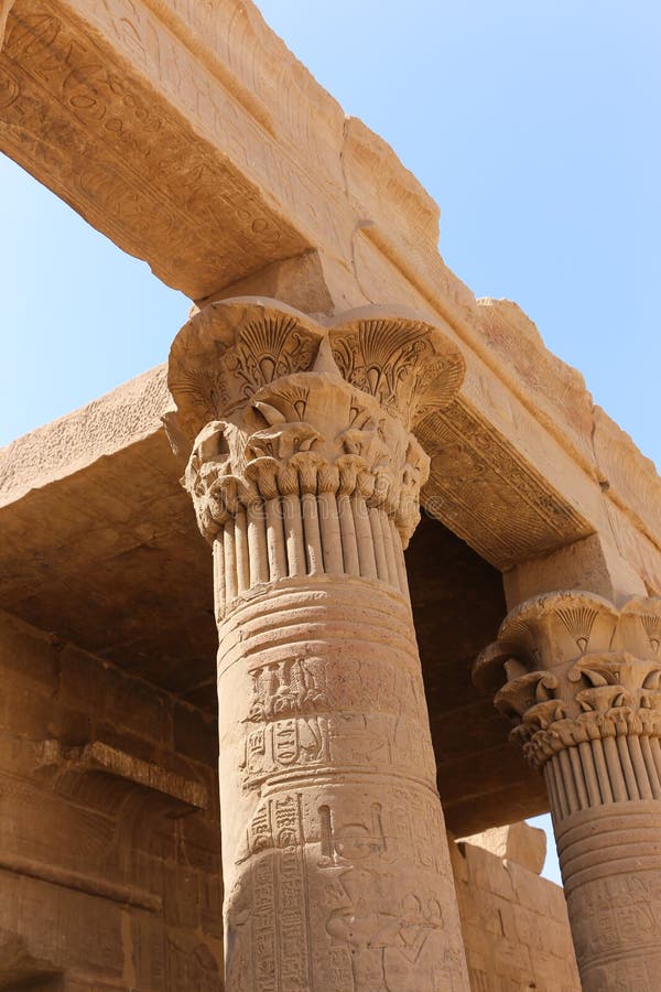 Column Crown at the Hypostyle Hall at Karnak Stock Photo - Image of ...
