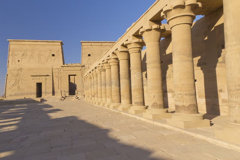 The Temple of Isis at Philae (Egypt)-horizontally Stock Image - Image ...
