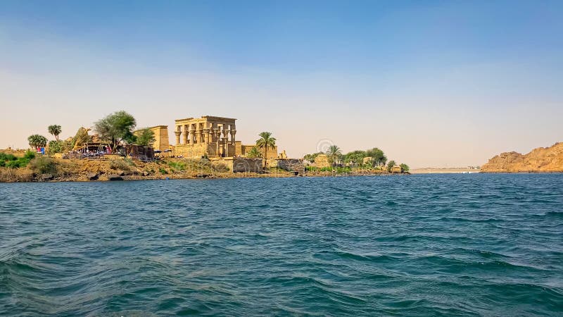 Temple of Isis at Philae Island in Aswan, Egypt Stock Image - Image of ...