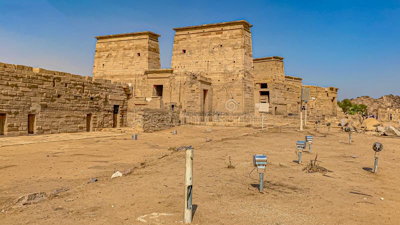 Temple of Isis at Philae Island in Aswan, Egypt Stock Image - Image of ...