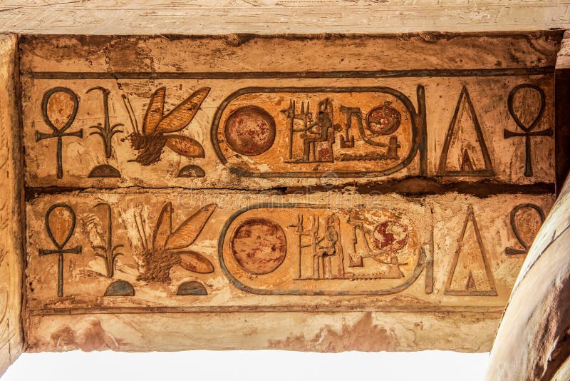 Ancient Egyptian Writing on Stone in Egypt Stock Image - Image of ...