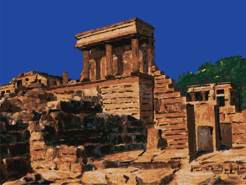 Temple in Knossos, Crete, Greece Vector Stock Vector - Illustration of ...