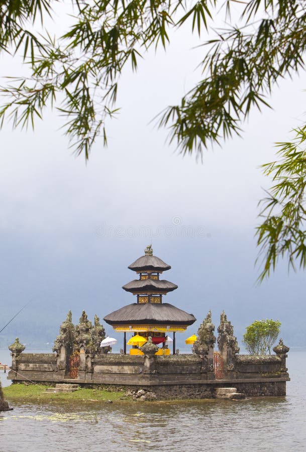 Temple on Lake Beratan, Bali Stock Image - Image of mystical, central ...