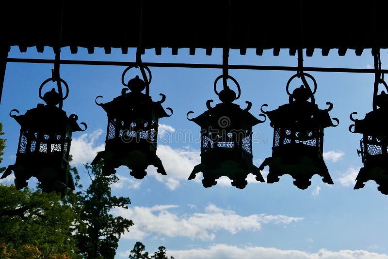 Temple lanterns Japan stock image. Image of lanterns - 92742465