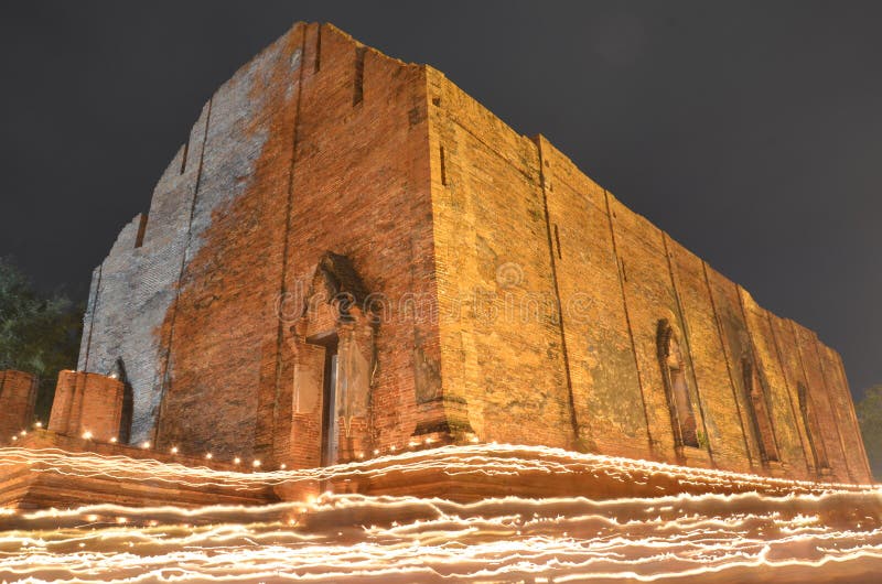 Temple and Light of the Candle Stock Photo - Image of burning ...