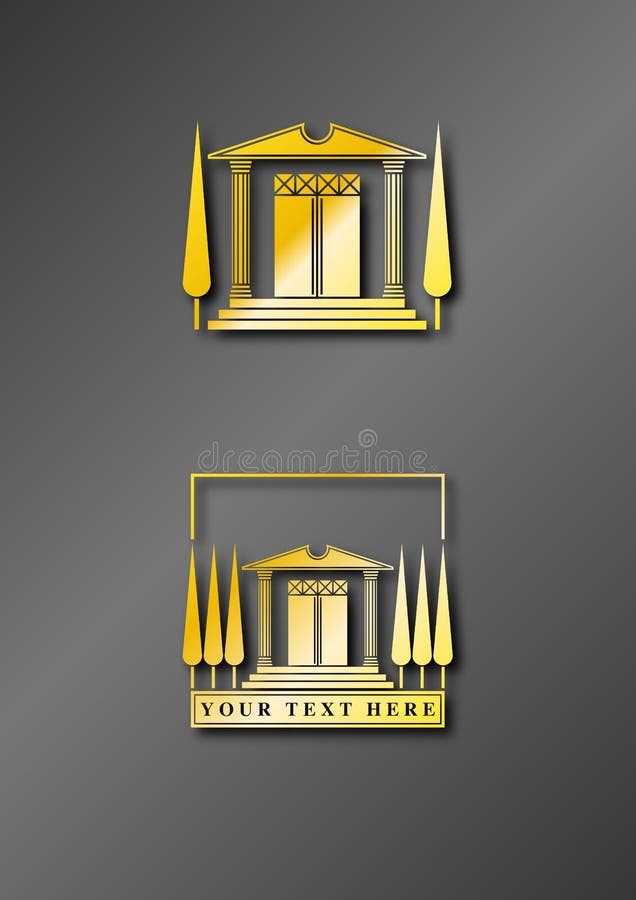 Temple Logo Gold stock vector. Image of emblem, gate - 14069991