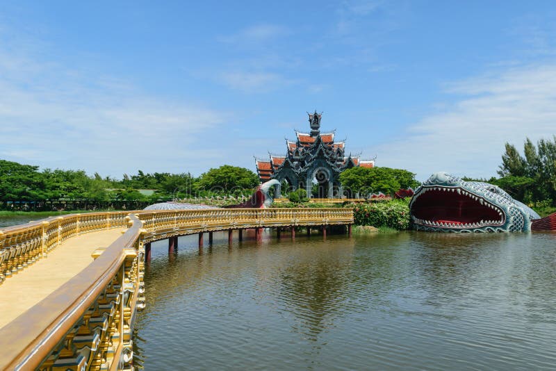 The temple on marsh stock photo. Image of lake, bang - 57936368