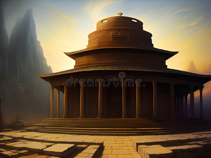 The Temple of the Moon, Abandoned Temple, Ai Generated Stock ...