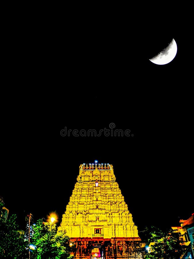 Temple and moon stock image. Image of ancient, moon - 204411575