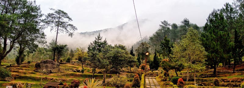 Temple Mountain Garden in Central Java Stock Image - Image of nature ...
