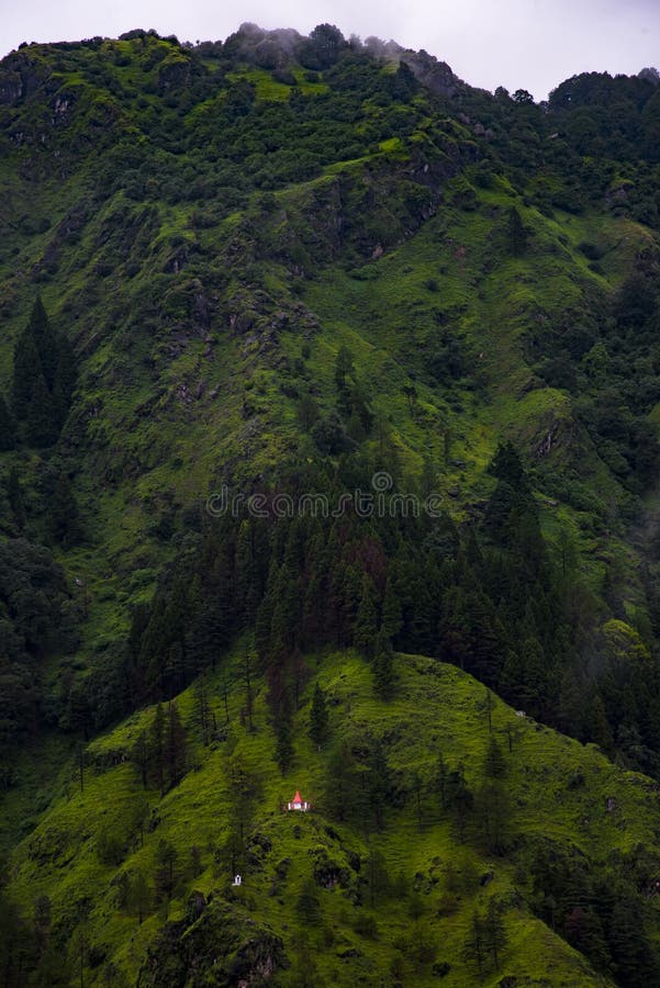 The Temple on Mountain Uttarakhand India Nature Stock Photo - Image of ...