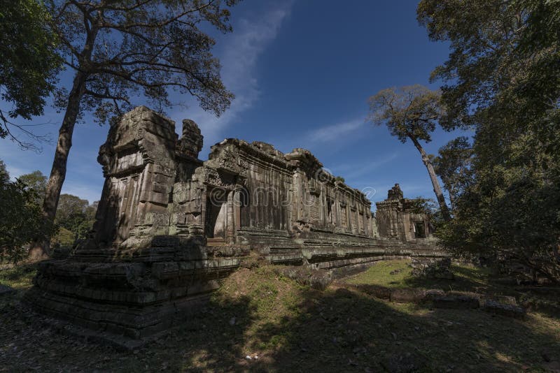 Temple Near Angkor Wat with Nice Blue Sky Stock Photo - Image of ...