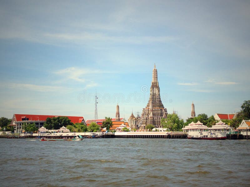 Temple near the river stock photo. Image of thailand - 56135400