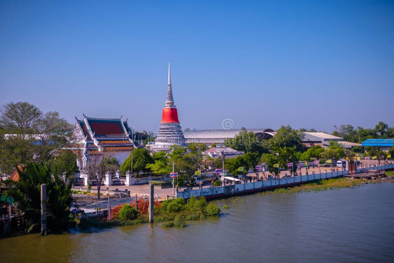 Temple is near the river stock photo. Image of landmark - 168537602