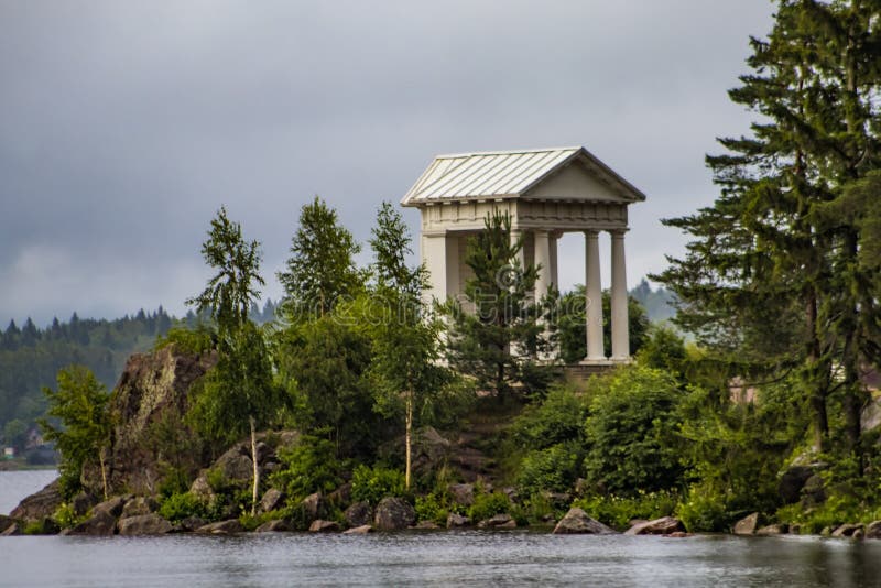 Temple of Neptune in Mon Repos Park in Vyborg Stock Image - Image of ...