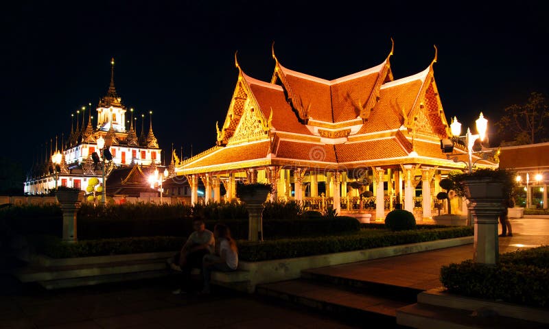 Temple at night stock image. Image of park, buddhism - 12111619