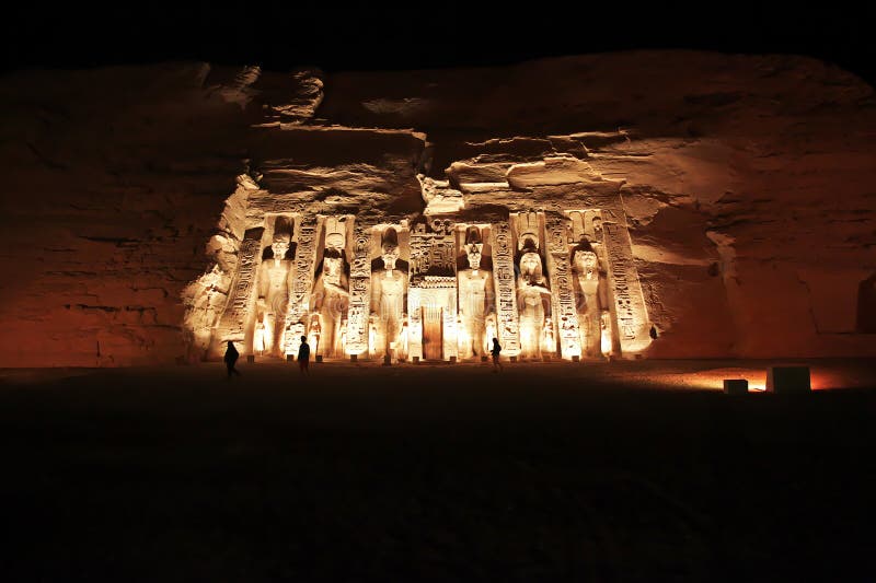 Temple at Night in Abu Simbel, Egypt, Africa Editorial Image - Image of ...