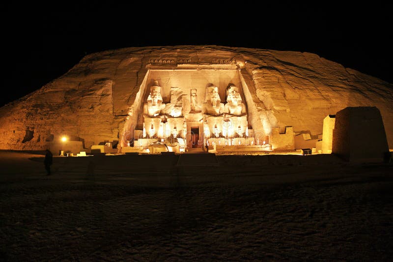Temple at Night in Abu Simbel, Egypt, Africa Editorial Photo - Image of ...