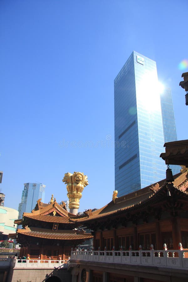 Temple and office building stock image. Image of holy - 7703163