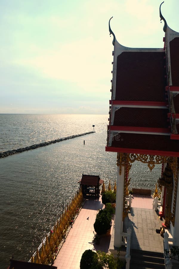 Temple Over Sea in Afternoon Stock Photo - Image of sunlight, afternoon ...