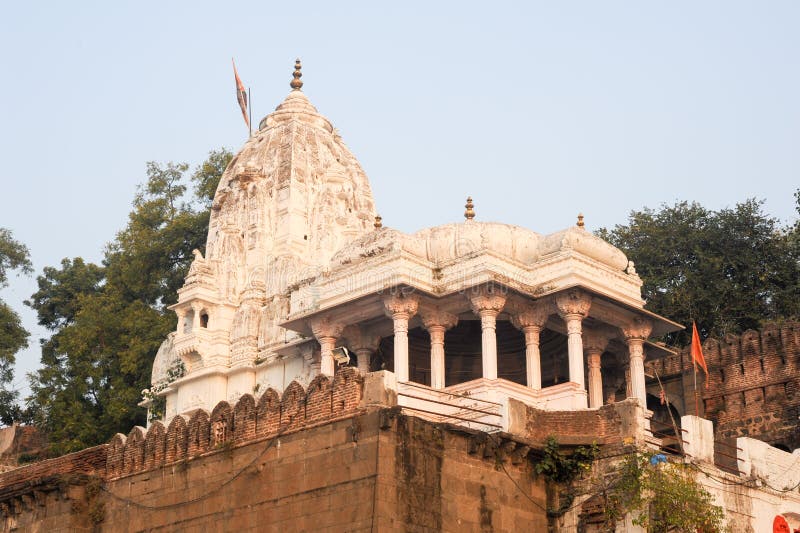 Temple palace of Maheshwar stock image. Image of decorated - 52105099