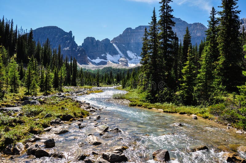 Temple Pass Trail in Banff National Park, Alberta, Canada Stock Photo ...