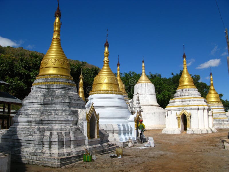 The Temple in Pindaya Caves, Myanmar Stock Photo - Image of stupa ...