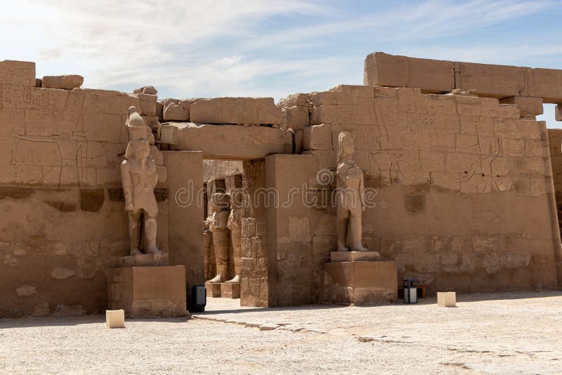 The Temple of Ramses III with Osiris Pillars in the Courtyard, Karnak ...