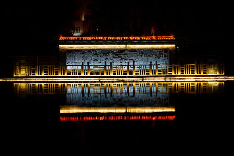 Temple Reflection on the River Stock Photo - Image of light, house ...