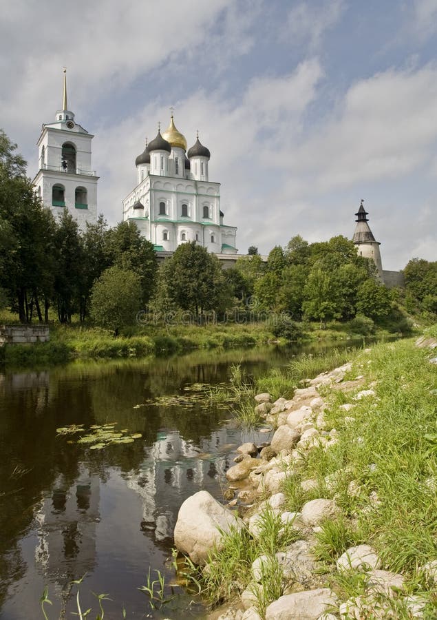 Temple on the river stock image. Image of reflection - 17384365