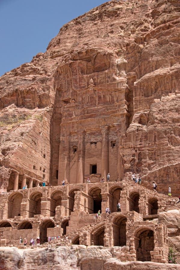 The Temple in the Rock in the Ancient City of Petra in Jordan Editorial ...