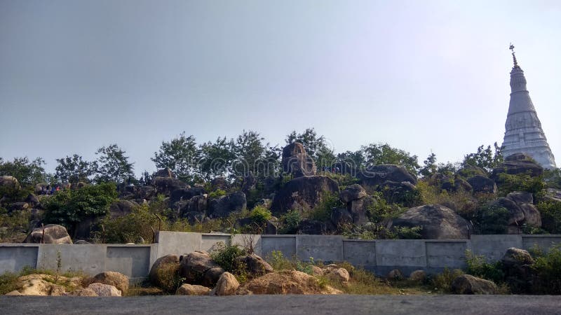 Temple with Rocks and Trees, Natural View Stock Image - Image of temple ...