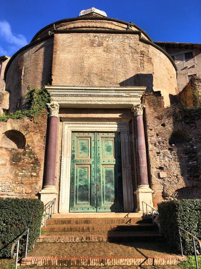 Temple of Romulus Inside Roman Forum Stock Image - Image of discover ...