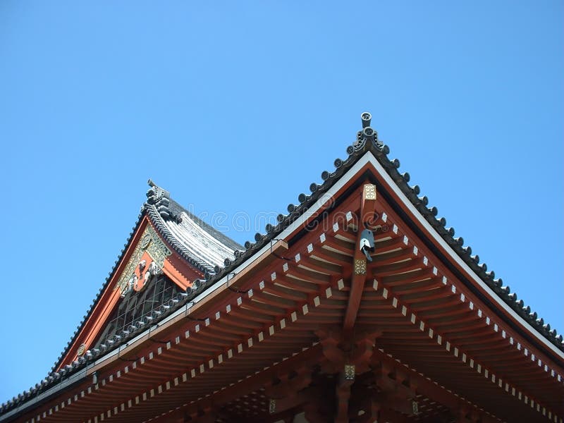 Corner Rooftop Japanese Temple Blue Sky Stock Photos - Free & Royalty ...