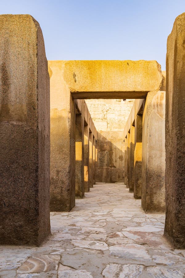 Temple Ruins at the Great Pyramid Complex in Giza Stock Photo - Image ...