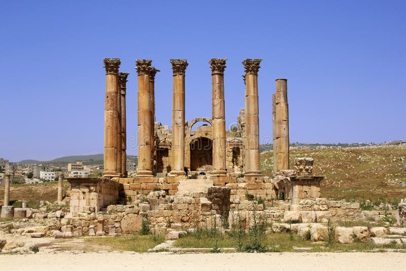 Temple Ruins in Jerash, Jordan Stock Image - Image of antiquities ...