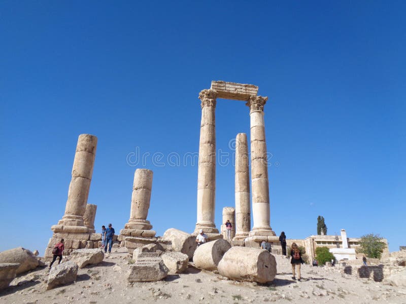 The temple ruins in jordan editorial photo. Image of classical - 166992431