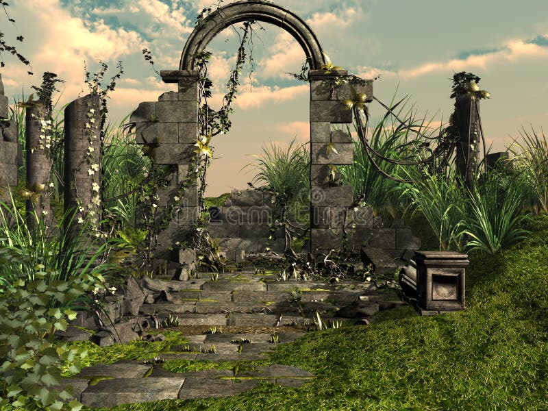 Temple ruins stock illustration. Illustration of column - 41436814