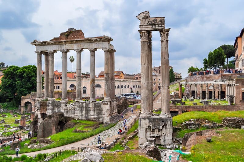 Temple of Saturn in Roman Forum, Italy Editorial Stock Image - Image of ...