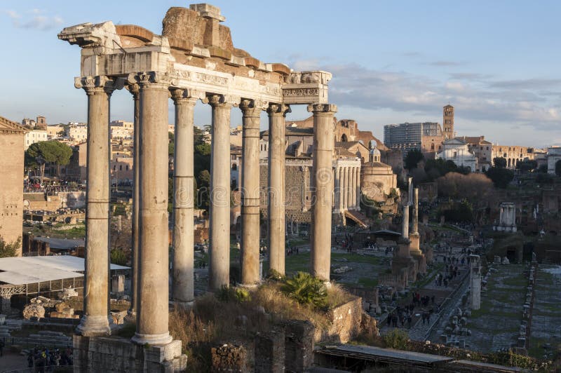 Temple of Saturn stock photo. Image of europe, ancient - 40192022