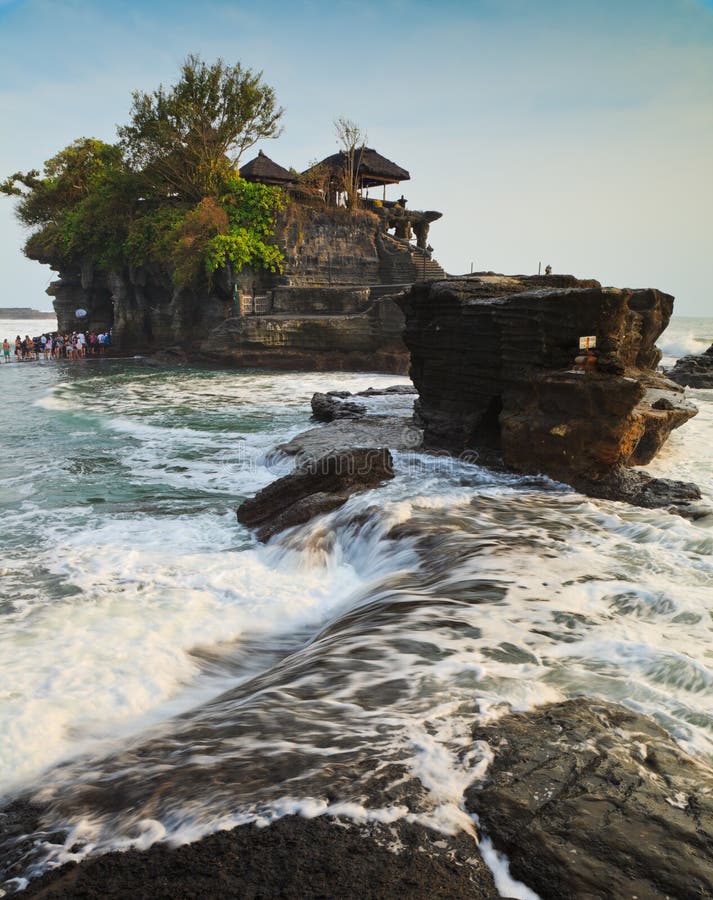 Temple in the Sea, Bali, Indonesia Stock Photo - Image of asian, green ...