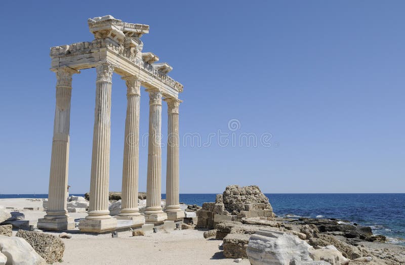 Temple of Side stock image. Image of travel, greek, holiday - 14124923