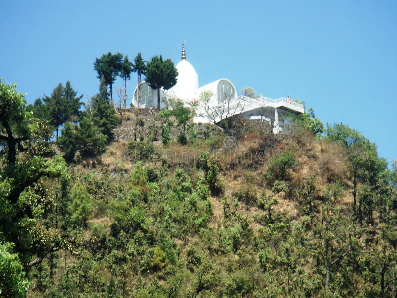A Temple Situated Atop the Hills of Mussoorie, Landscape View Stock ...